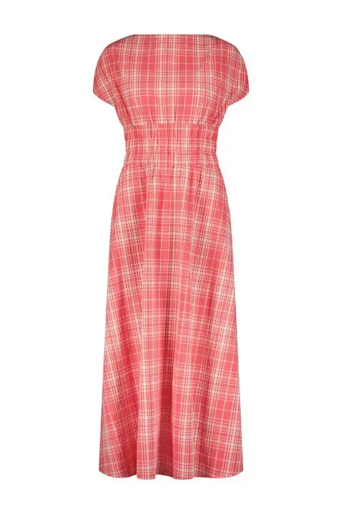 Lela Rose Plaid Seersucker Midi Dress