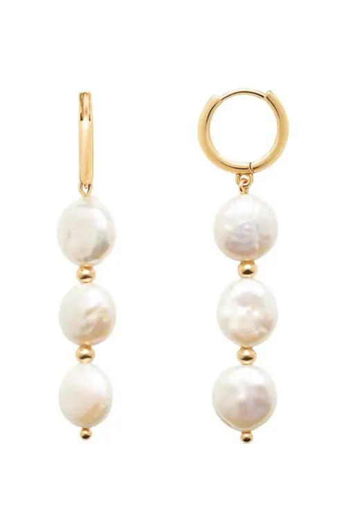 MADE BY MARY Laurel Pearl Drop Hoop Earrings