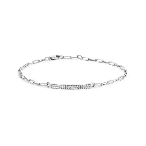HAUS OF BRILLIANCE Sterling 1/7 Cttw Diamond Link Bracelet - Silver