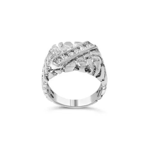 HAUS OF BRILLIANCE Sterling 1/3 Carat Diamond Nugget Ring - Silver