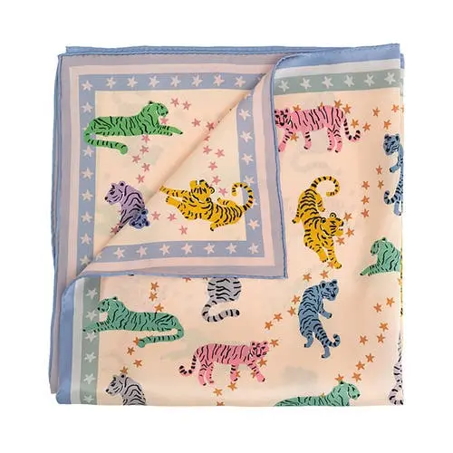 LOST PATTERN Neon Tigers Bandana - Pastel Blue