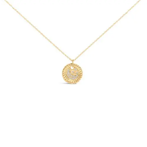 HAUS OF BRILLIANCE 10k Gold Diamond Crescent Moon Pendant Necklace - Yellow Gold