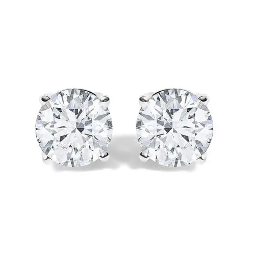 HAUS OF BRILLIANCE 14k 1 1/10 Cttw Round Diamond Stud Earrings - White Gold