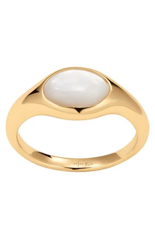 MADE BY MARY Mother Of Pearl Signet Ring - Gold Vermeil