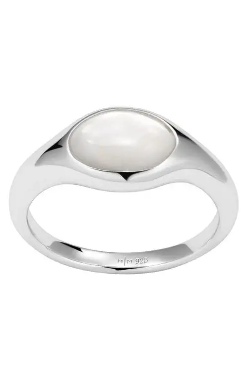 MADE BY MARY Mother Of Pearl Signet Ring - Silver