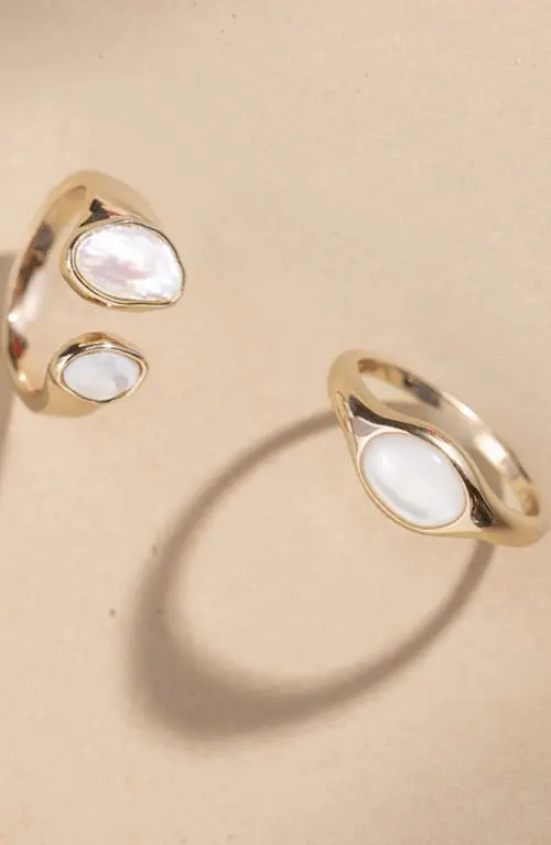 MADE BY MARY Mother Of Pearl Signet Ring - Silver