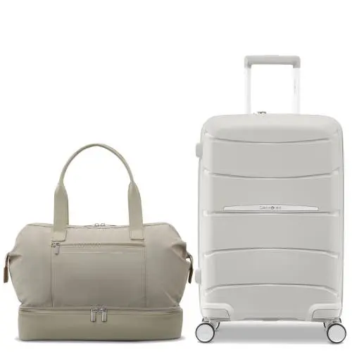 SAMSONITE Two-piece Luggage Set: Weekender Duffel And Carry-on Suitcase - Stone Grey/limestone