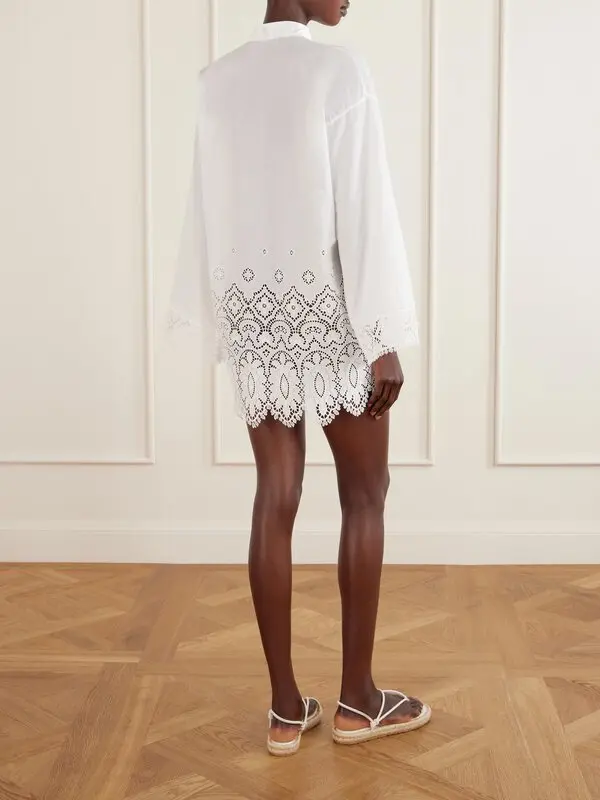 CRISTIANO MARCHELI Maria Cotton Kaftan With Broderie Anglaise