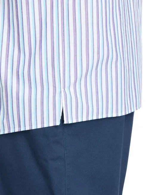 HARBOR BAY BY DXL Big & Tall Easy-care Striped Sport Shirt V2 - Multi