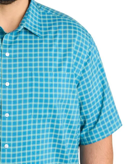 HARBOR BAY BY DXL Big & Tall Microfiber Plaid Sport Shirt V2