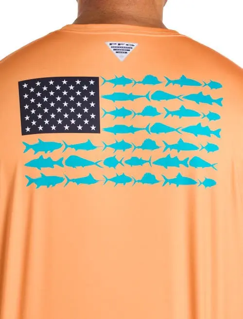 Columbia Big & Tall Terminal Tackle Pfg Fish Flag Long-sleeve T-shirt - Bright Nectar