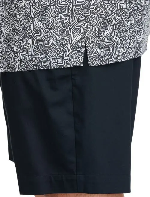 OAK HILL BY DXL Big & Tall Tribal Print Sport Shirt - Black White