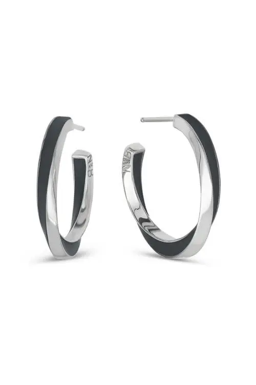 NABS AND BABS Lilo Color Petite Hoop Earrings - Black