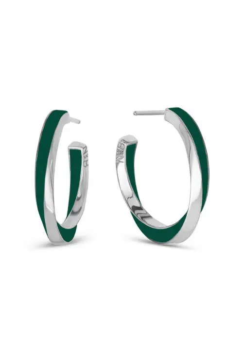 NABS AND BABS Lilo Color Petite Hoops - Pine Shadow
