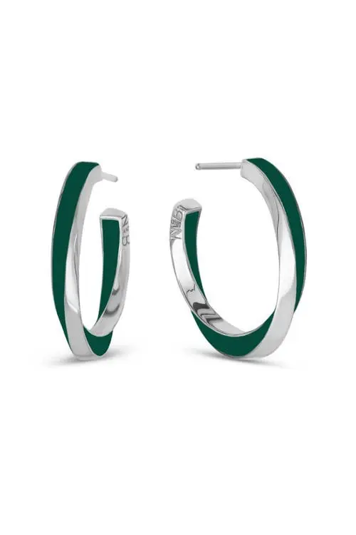 NABS AND BABS Lilo Color Petite Hoop Earrings - Pine Shadow