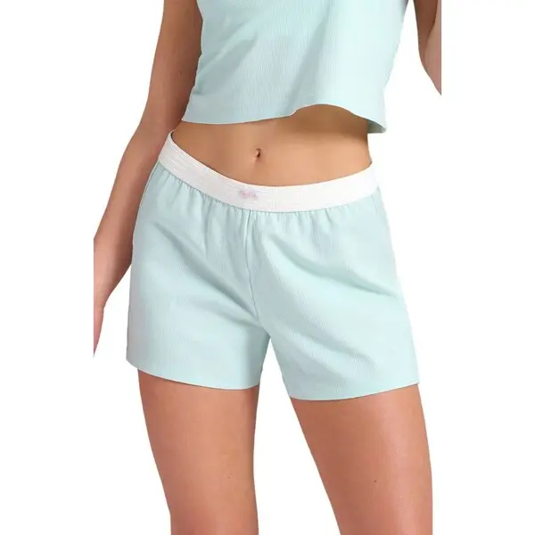SIELLA Organic Cotton Rib Boxer Short - Aqua Mist