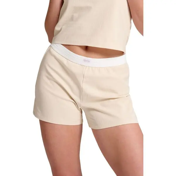 SIELLA Organic Cotton Rib Boxer Short - Whisper Beige