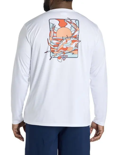 Columbia Big & Tall Fish Crab Long-sleeve Graphic Tee - White