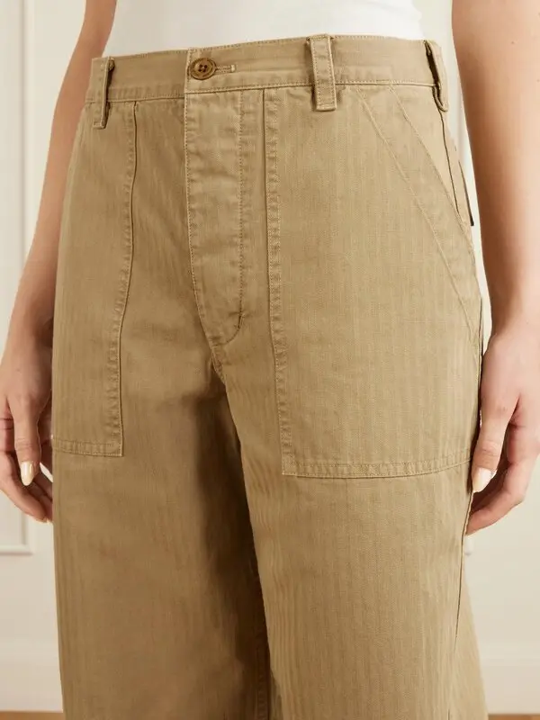 NILI LOTAN Earl Herringbone Straight-leg Pants - Neutrals