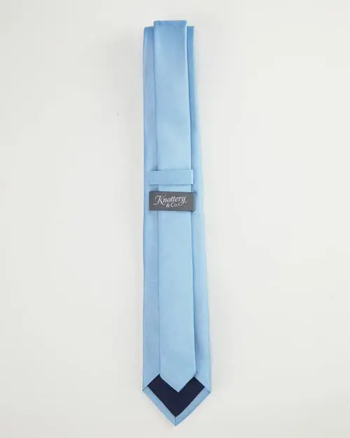KNOTTERY & CO Mulberry Silk Twill Neck Tie - Sky Blue
