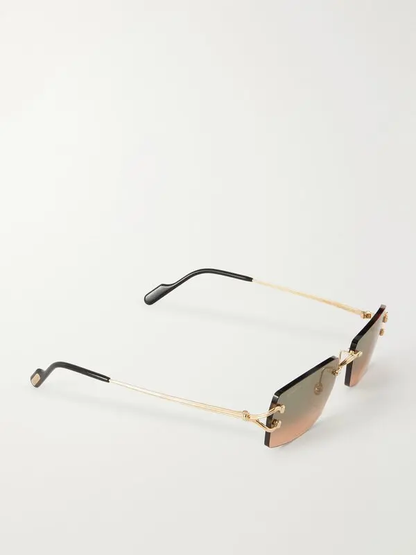 Cartier Squared-frame Sunglasses - Gold