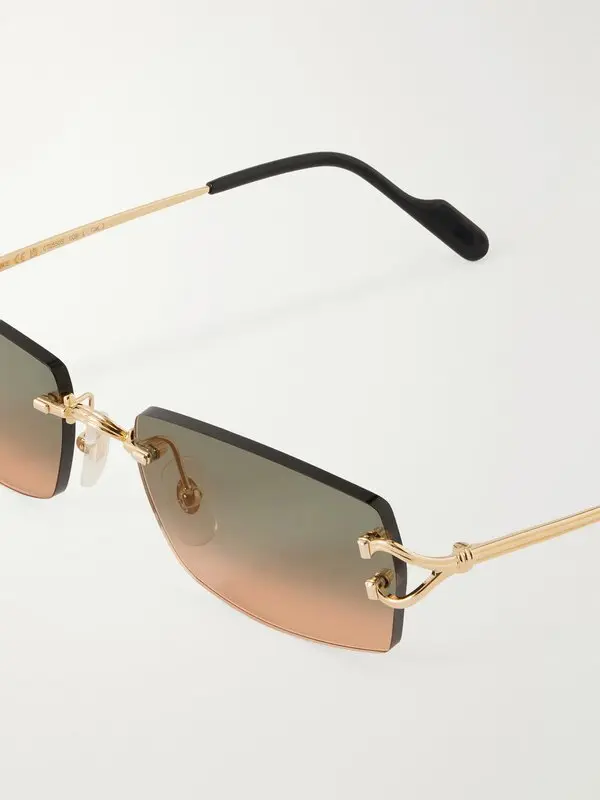 Cartier Squared-frame Sunglasses - Gold