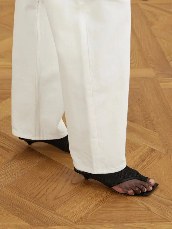 CHRISTEN Leather-trimmed Mesh Slingback Sandals