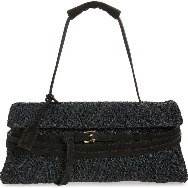 Moschino Tie Me East/west Shoulder Bag - 00a Black/black
