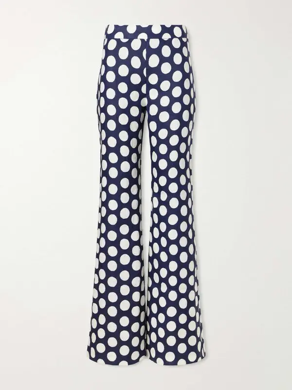 Cara Cara Polka Dot Linen Wide-leg Pants