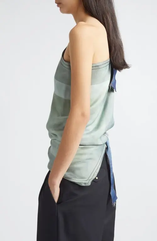 MAGLIANO Manifesto Silk Scarf One-shoulder Halter Top