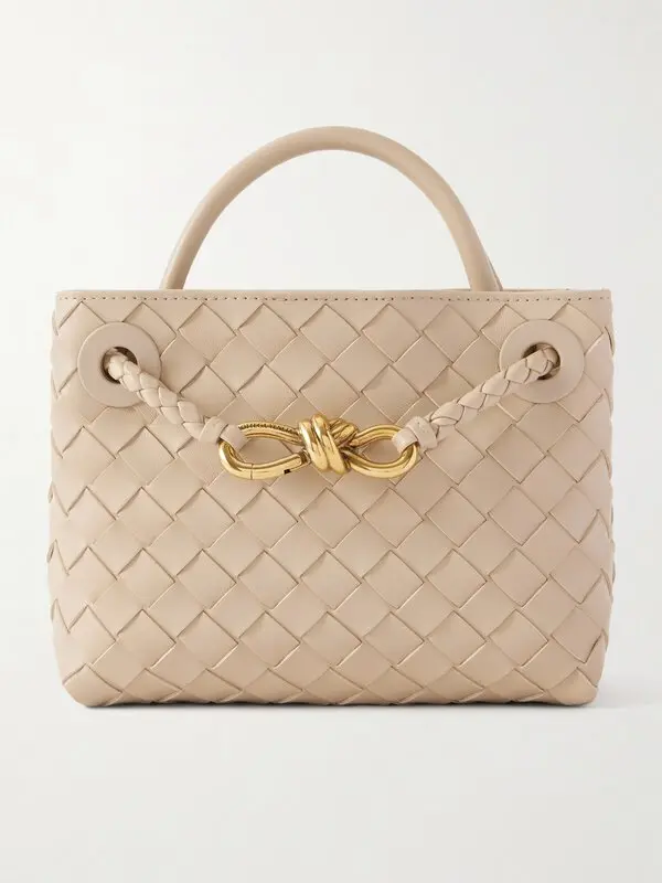 Bottega Veneta Mini Andiamo Intrecciato Leather Tote - Neutrals