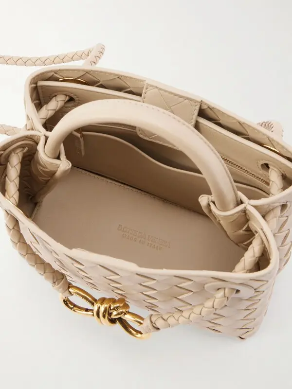 Bottega Veneta Mini Andiamo Intrecciato Leather Tote - Neutrals