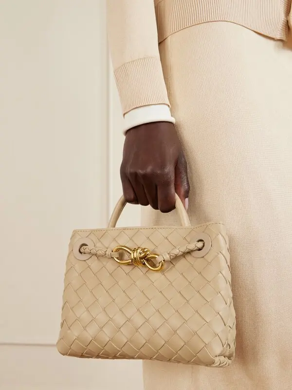 Bottega Veneta Mini Andiamo Intrecciato Leather Tote - Neutrals