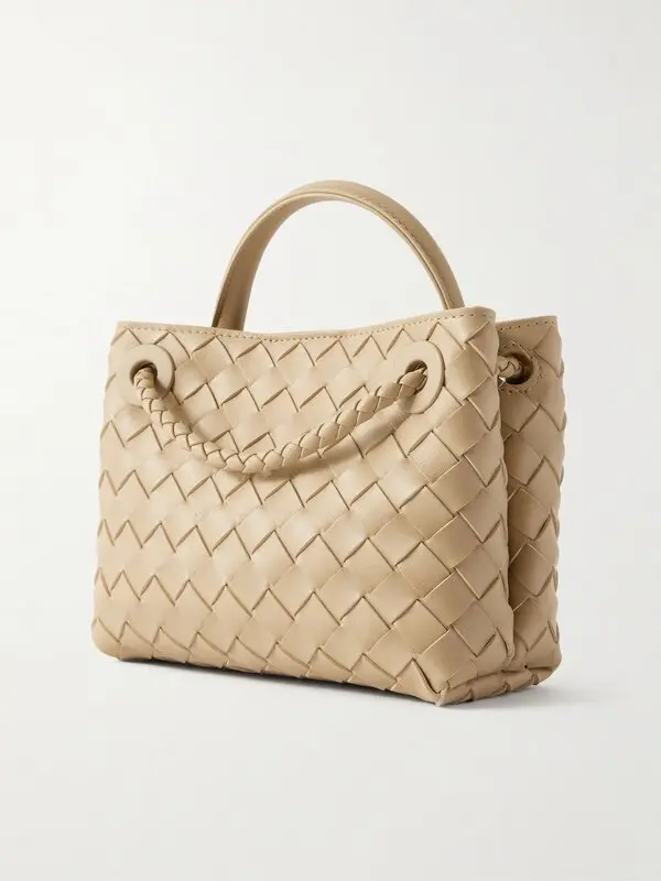 Bottega Veneta Mini Andiamo Intrecciato Leather Tote - Neutrals
