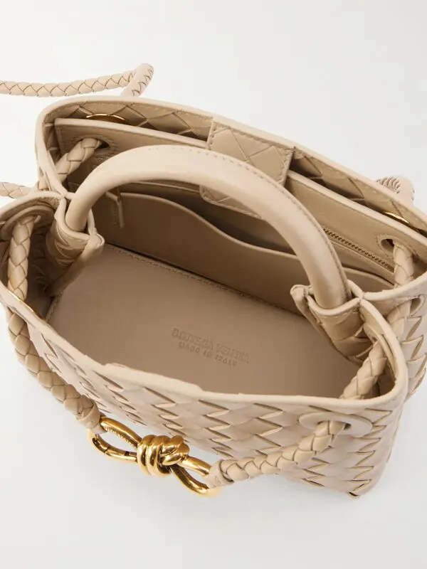 Bottega Veneta Mini Andiamo Intrecciato Leather Tote - Neutrals