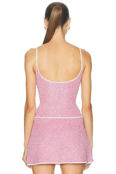 Retrofete Orphee Sequin Knit Top - Flamingo