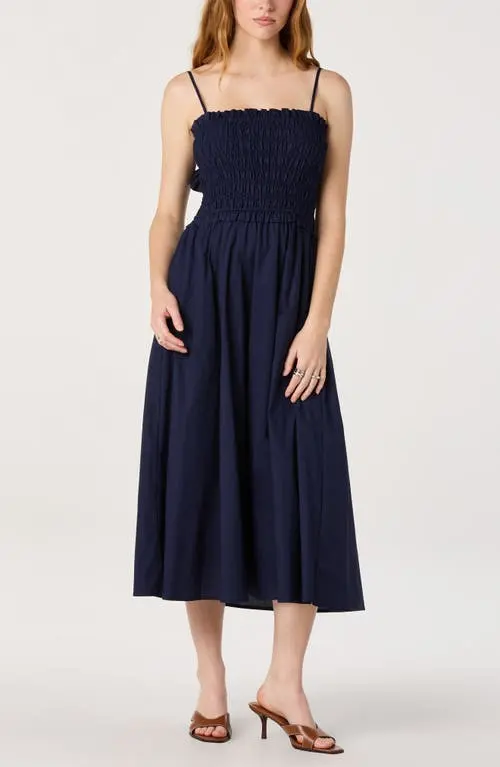 Astr The Label Harper A-Line Dress - Navy | Editorialist