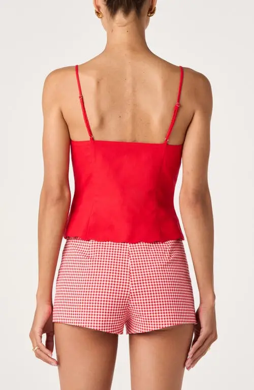 Astr The Label Odette Scallop Hem Camisole - Red