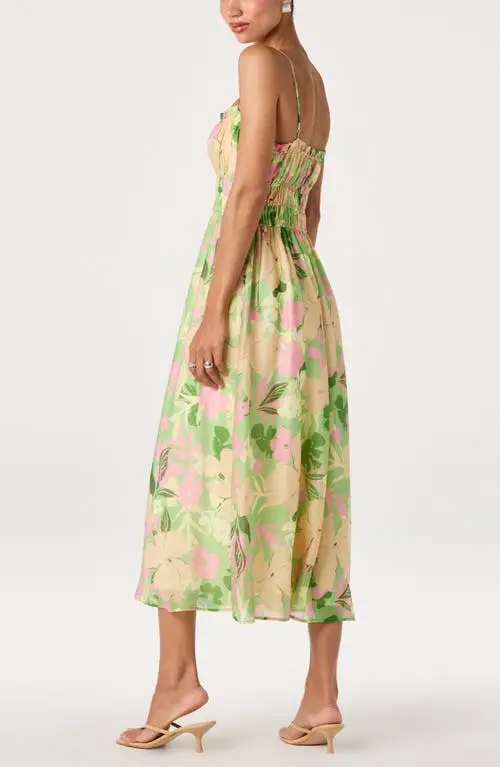 Astr The Label Maren Floral A-Line Dress - Green Floral | Editorialist