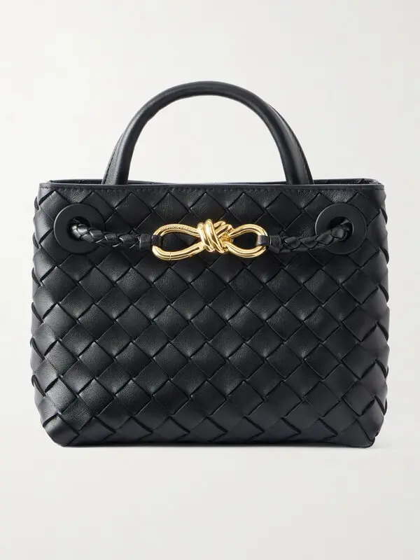 Bottega Veneta Mini Andiamo Intrecciato Leather Tote - Black