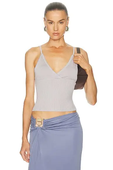 DEIJI STUDIOS Cross Panel Knit Top - Soft Lilac