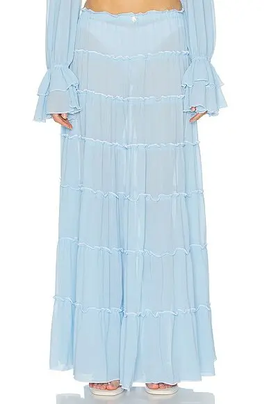 BANANHOT Elma Maxi Skirt - Pacific Blue