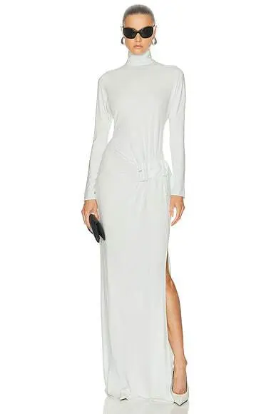 COURREGES Twisted Crepe Jersey Long Dress