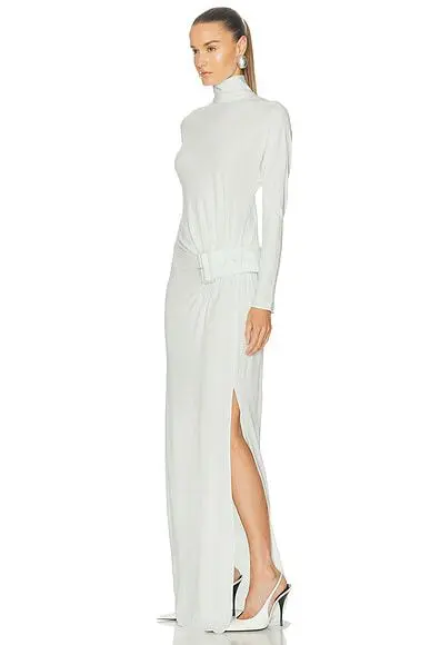 COURREGES Twisted Crepe Jersey Long Dress