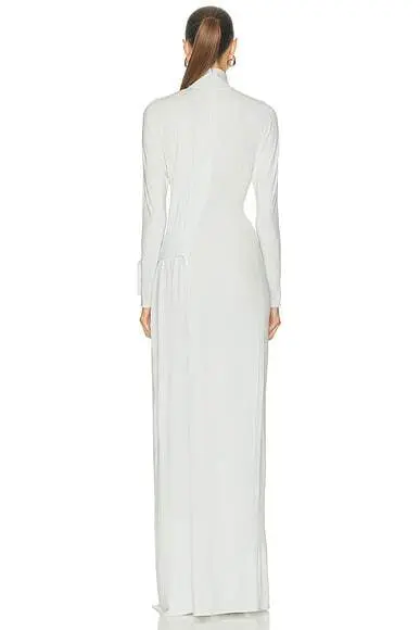 COURREGES Twisted Crepe Jersey Long Dress