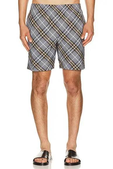 Burberry Check Swim Short - Wave Blue Check