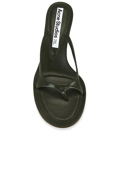 Acne Studios Beverly Kitten Heel Sandals - Thyme Green