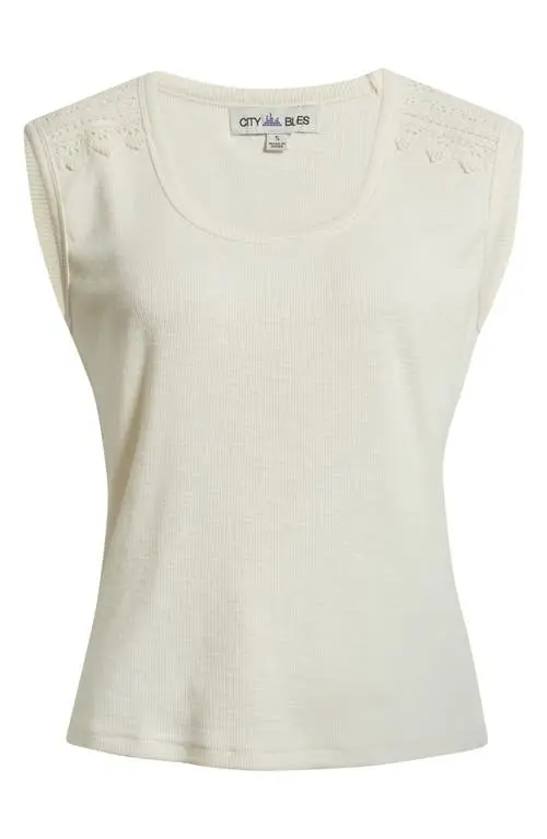 CITY BLUES Ribbed Acid Wash Tank - Cream