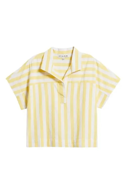 CITY BLUES Relaxed Stripe Shirt - Yellow