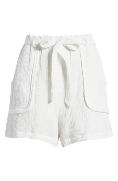 CITY BLUES Woven Cotton Shorts - White